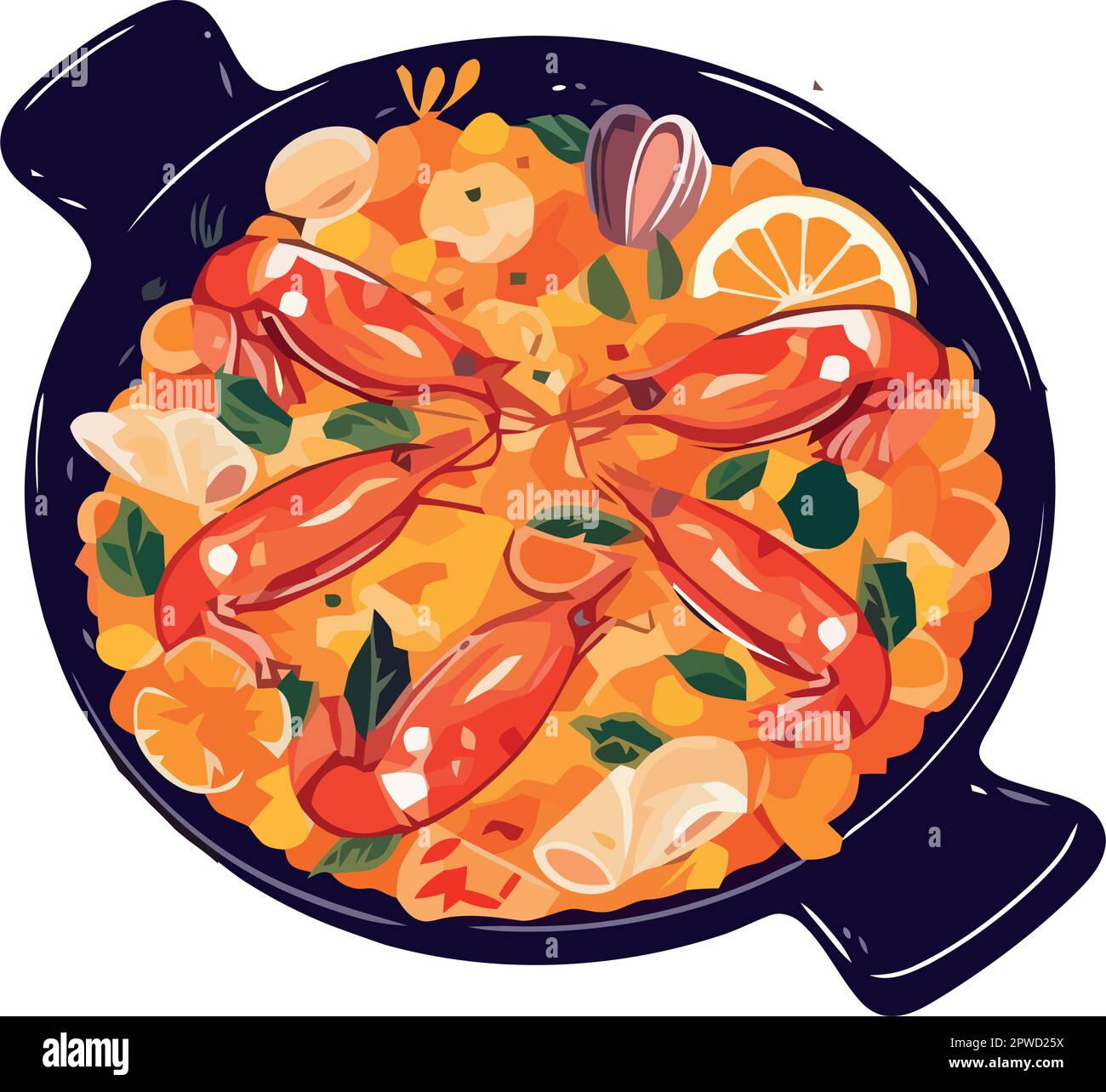 Fresh seafood salad with prawn and tomato Stock Vector Image & Art - Alamy