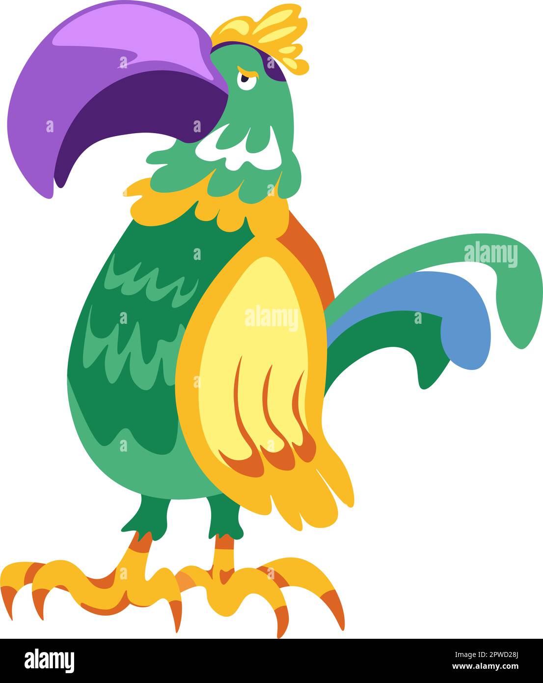 Bird with massive beak, parrot animal character Stock Vector Image ...