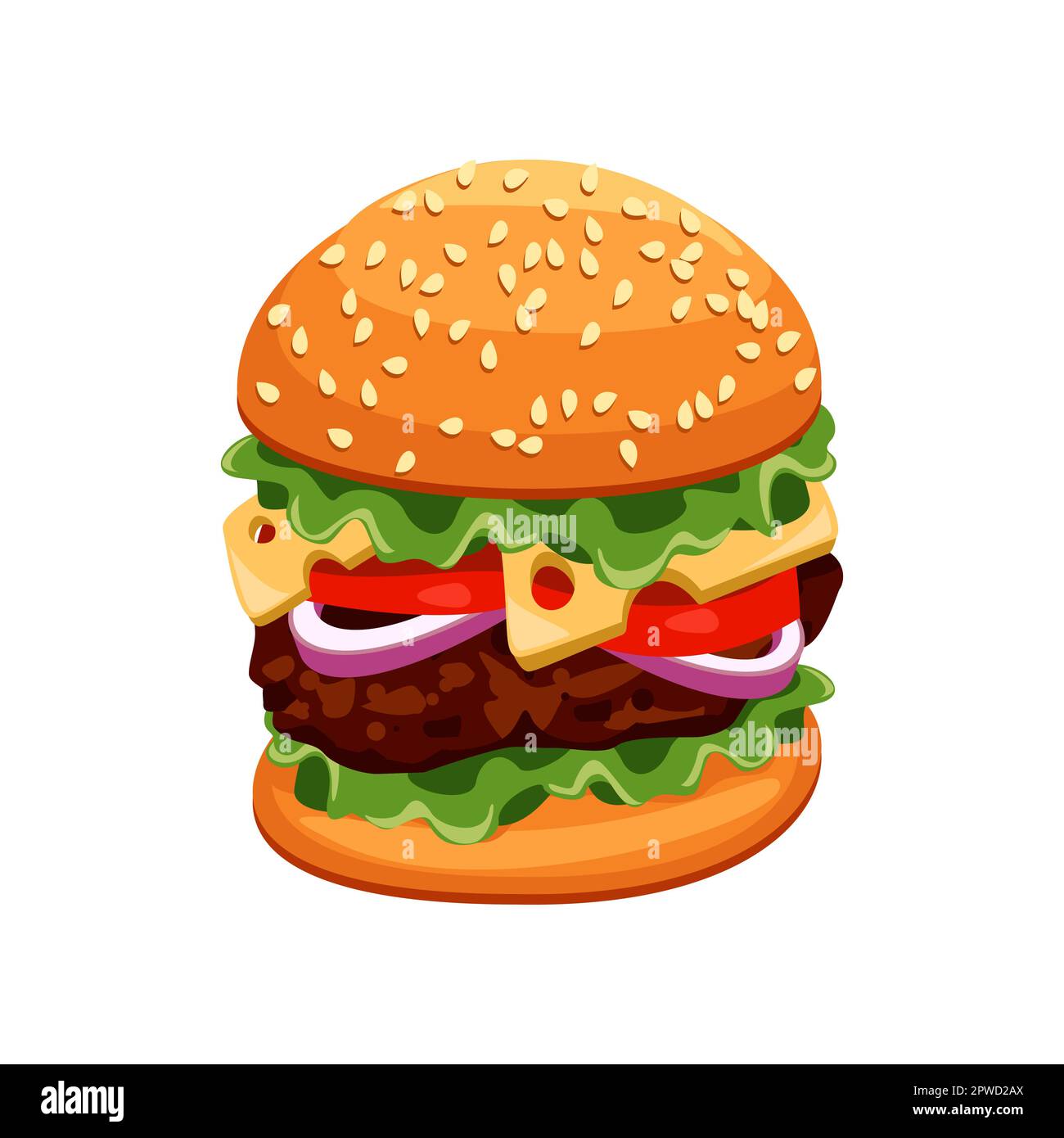 Realistic hamburger cartoon illustration Stock Vector Image & Art - Alamy