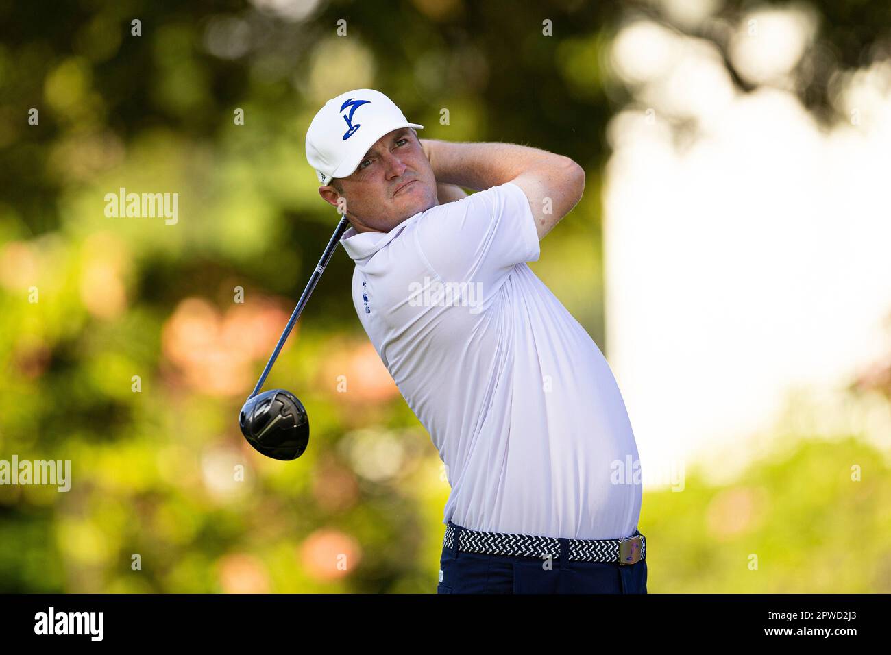 Jason Kokrak of Smash GC hits his shot from the fifth tee during the ...