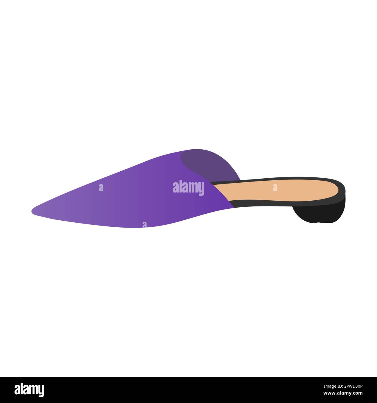 closed toe low cut slap. Cartoon vector illustration. Elegant and ...