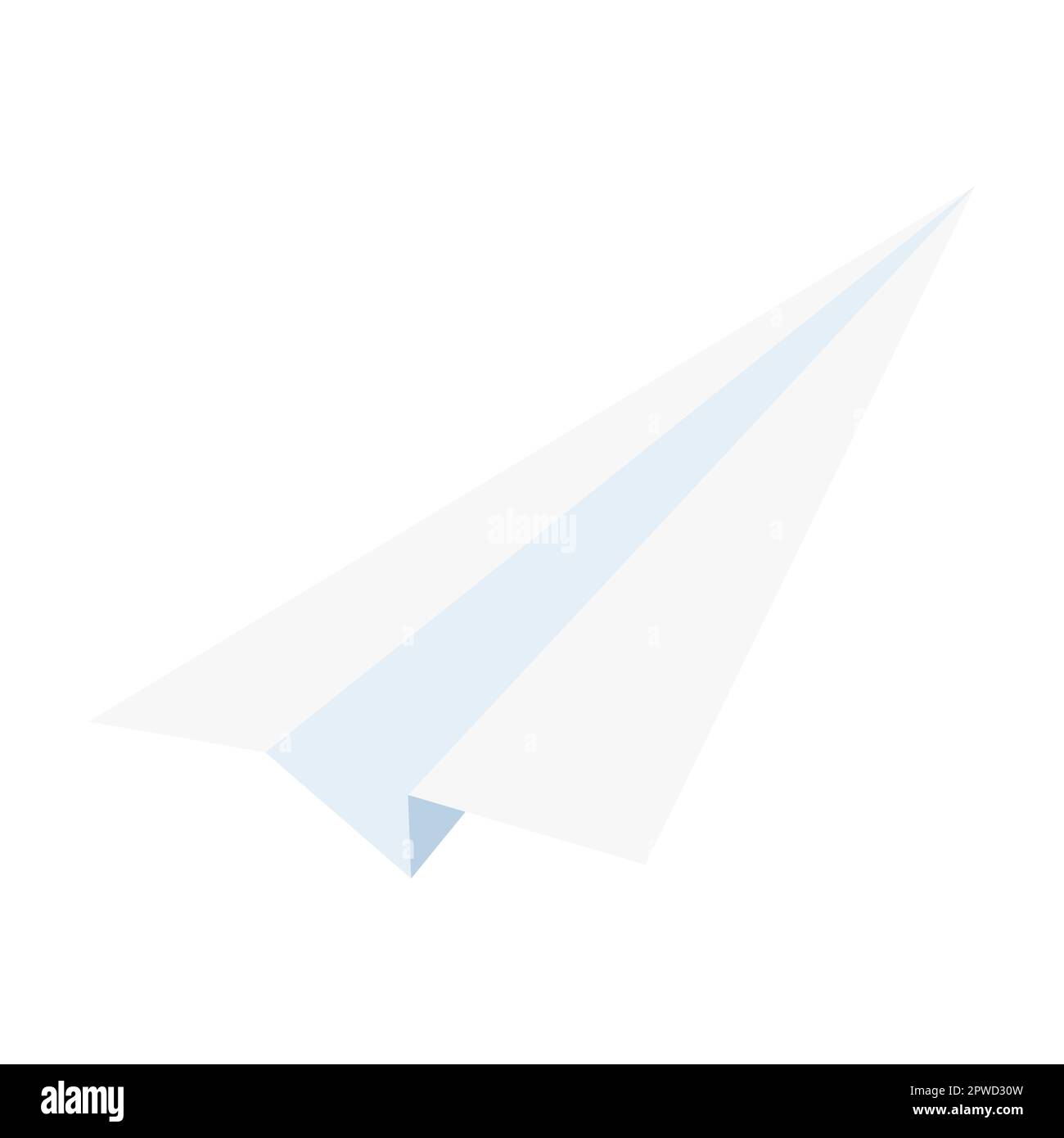 Flying paper airplane cartoon vector illustration. White aircrafts ...