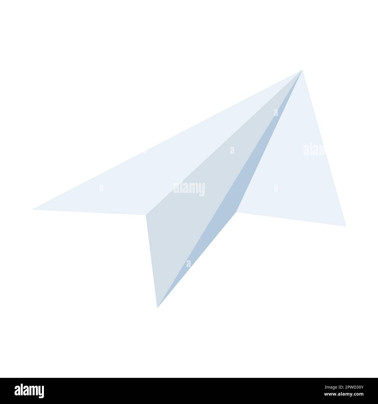 Flying paper airplane flies rises gains altitude. White aircrafts ...