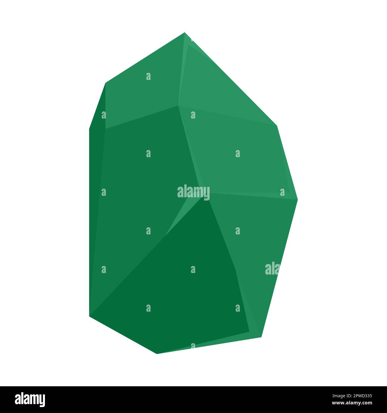 natural raw emerald nugget flat vector illustration. Pile of iron ...