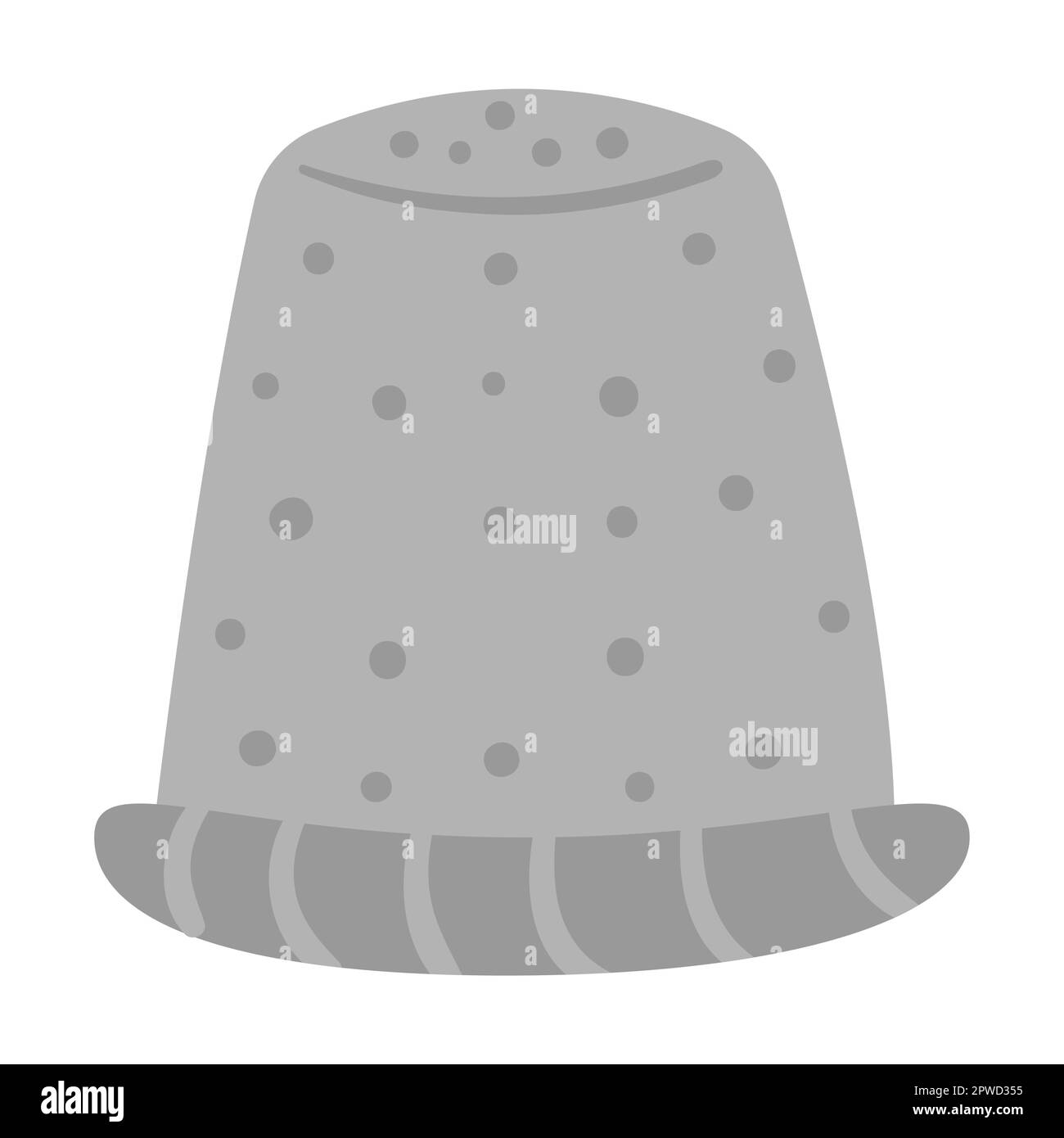 metal thimble, Tool for knitting and sewing flat vector illustration ...