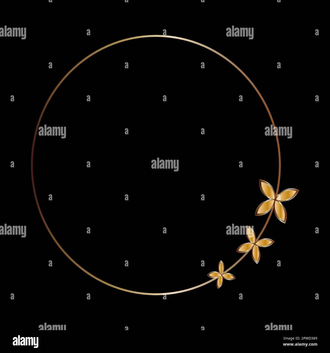 Gold frame line art style, Vector design element geometric shape Stock ...