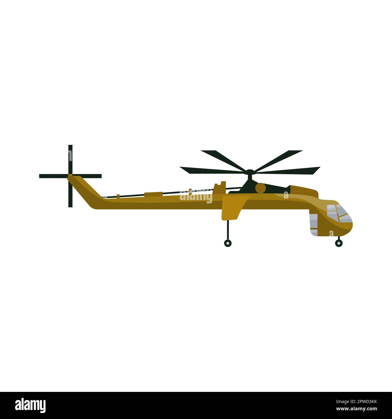 Heavy lift military helicopter cartoon illustration Stock Vector Image ...