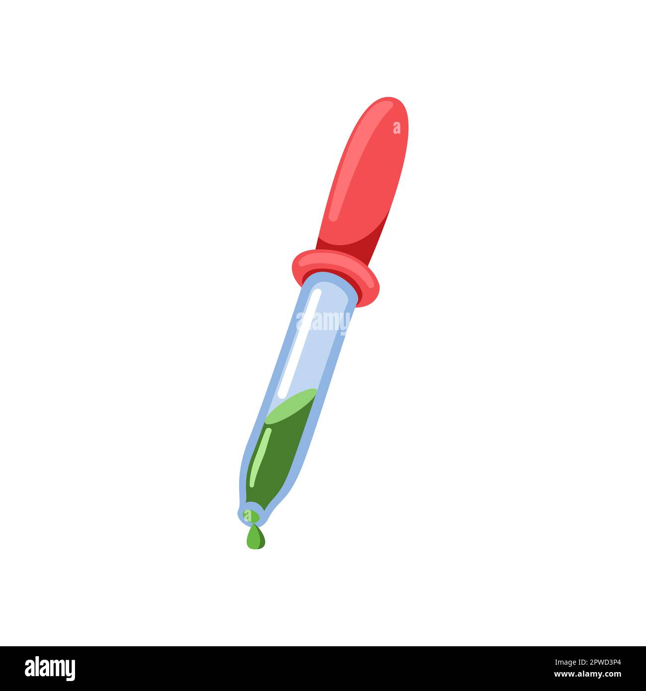 Pipette with green liquid flat vector illustration Stock Vector Image ...