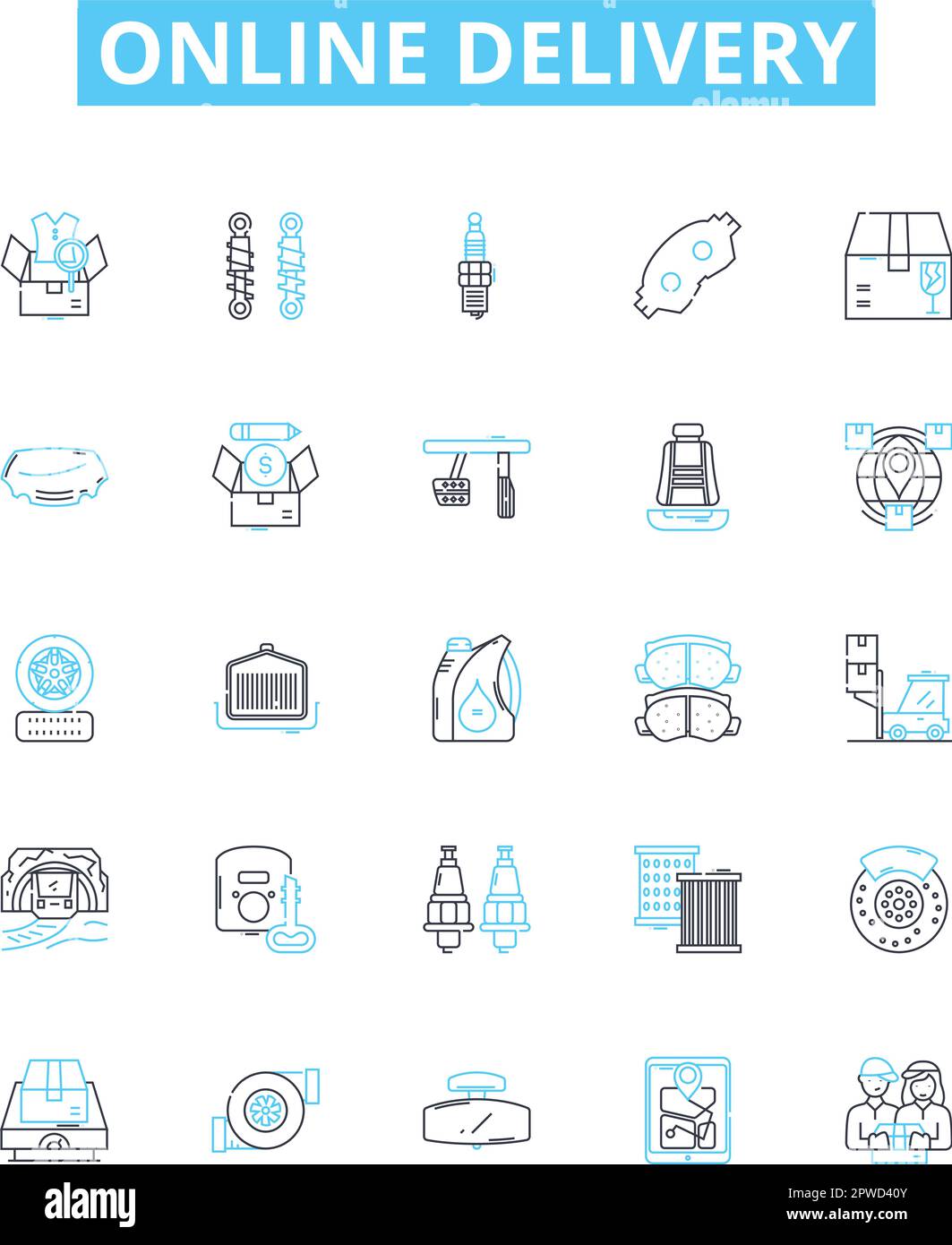 Online supermarket deliveries Stock Vector Images - Alamy