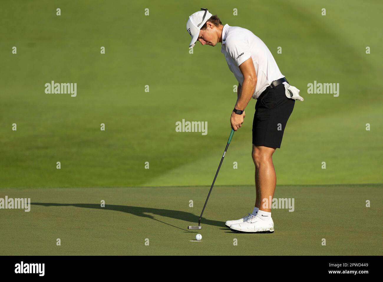 James Piot of HyFlyers GC putts on the 15th green during the final ...