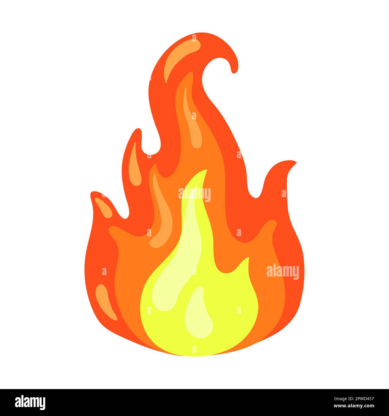 fire flames, firefighting equipment cartoon illustration. Fire lorry ...