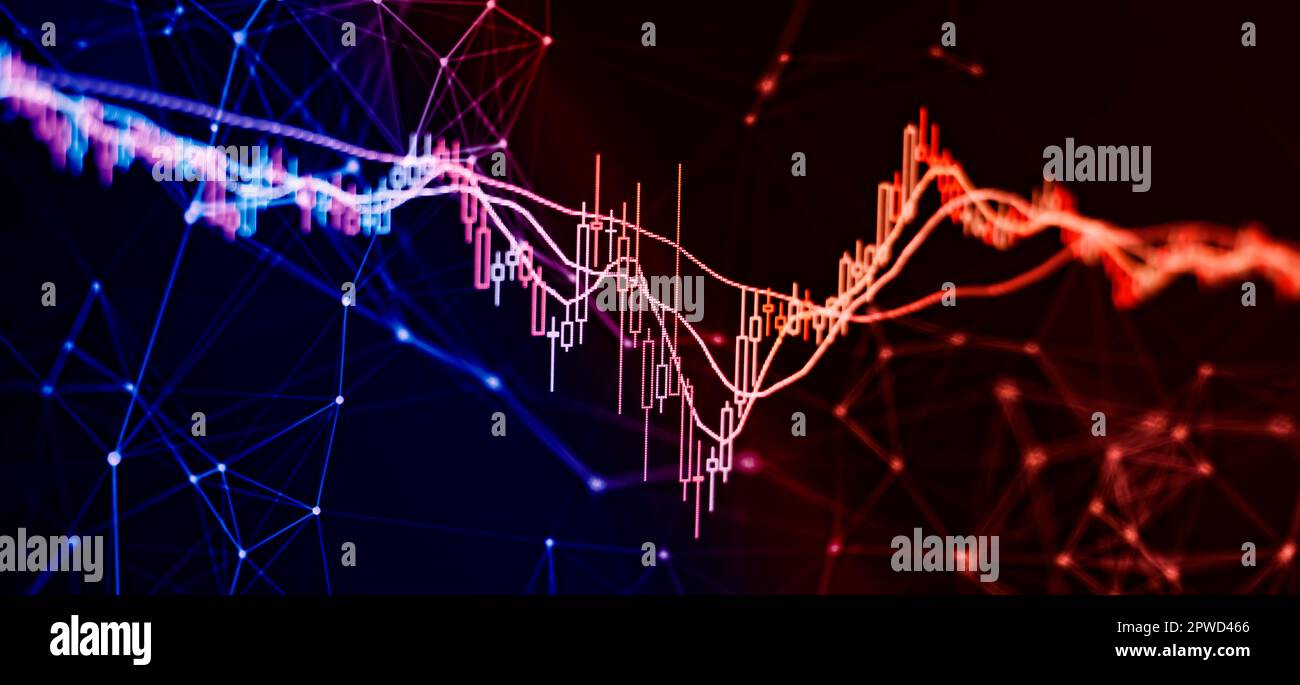 Financial chart with line graph in stock market Stock Photo - Alamy