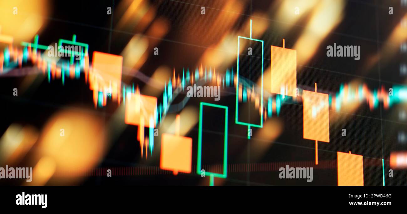 Financial chart with line graph in stock market Stock Photo - Alamy