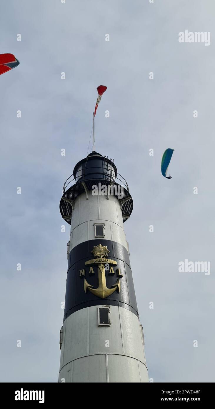 The Faro de la Marina in Lima, Peru is a historic lighthouse built in ...
