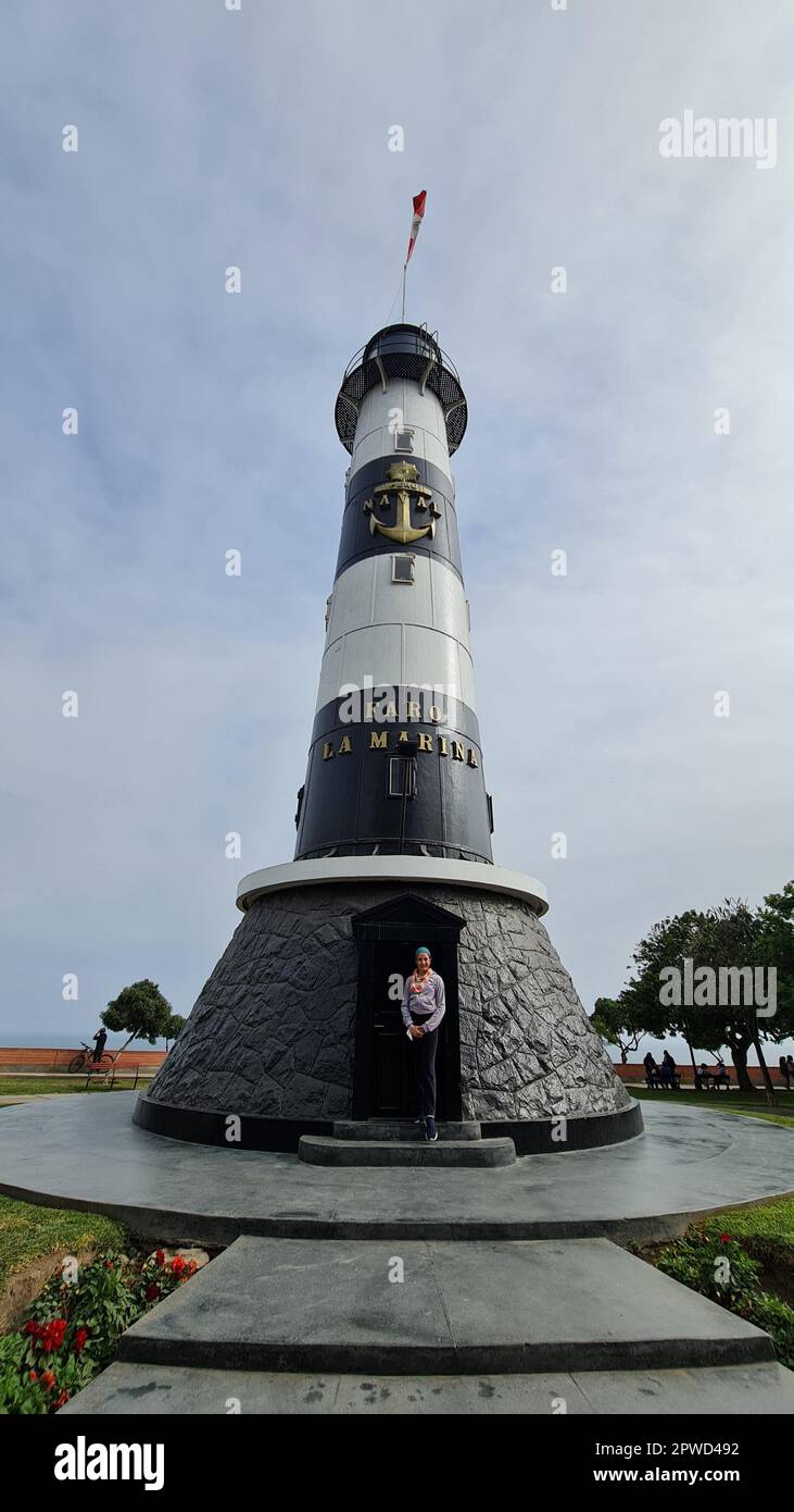 The Faro de la Marina in Lima, Peru is a historic lighthouse built in ...