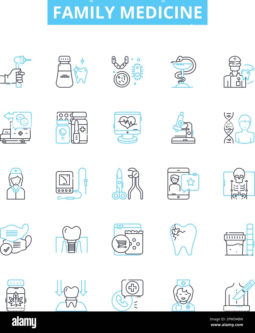 Family medicine vector line icons set. Family, Medicine, Pediatrics ...