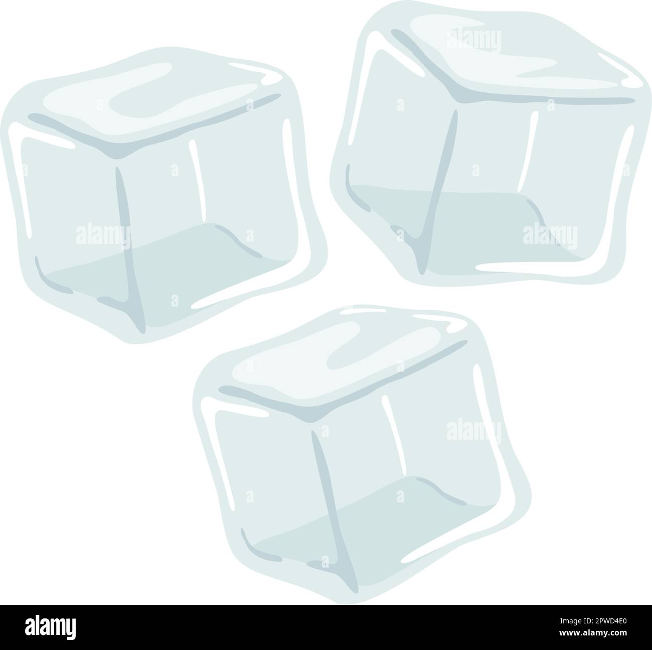 Ice cubes on white background. Vector illustration set Stock Vector ...