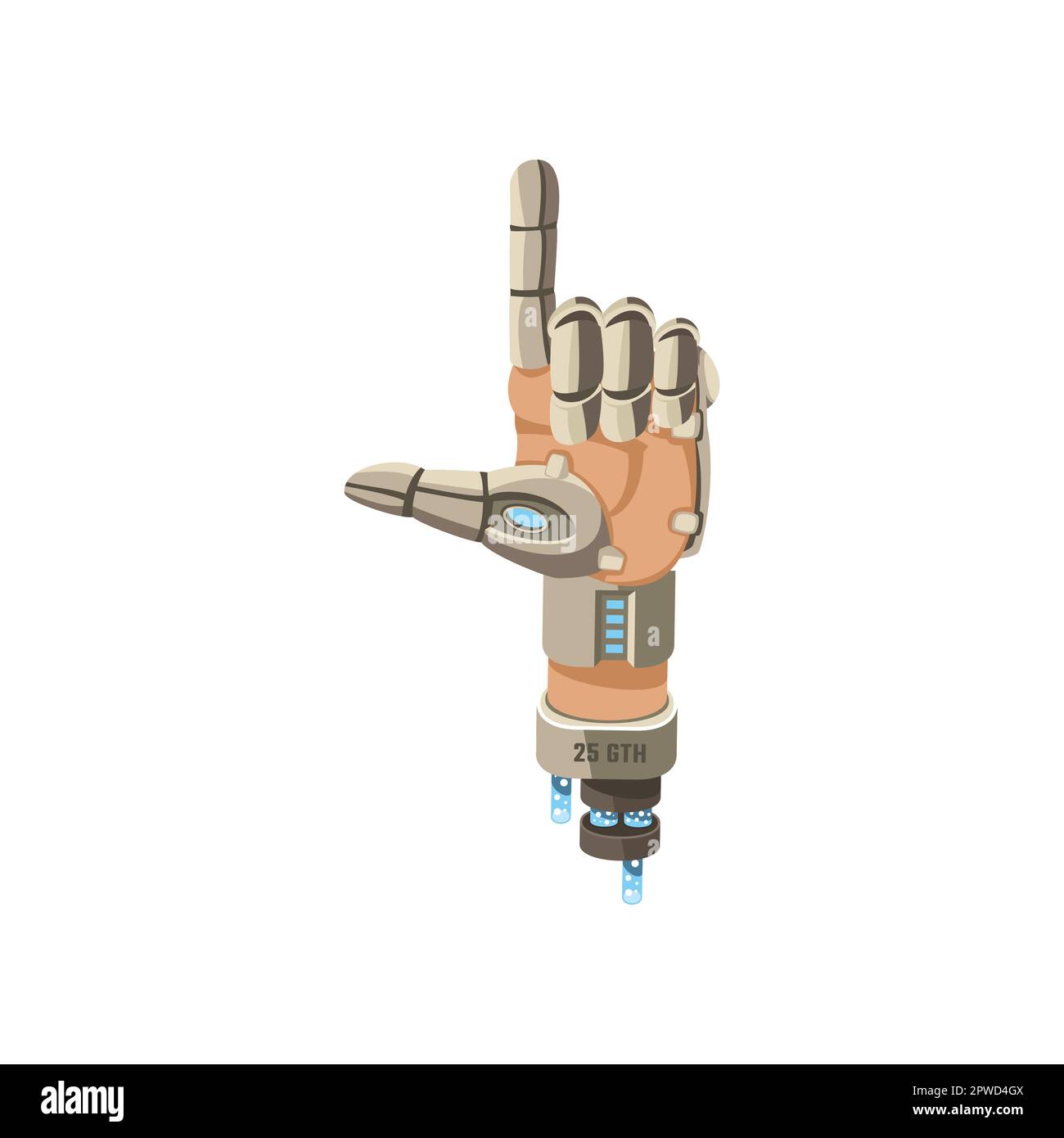 Robot hand pointing up cartoon illustration Stock Vector Image & Art ...