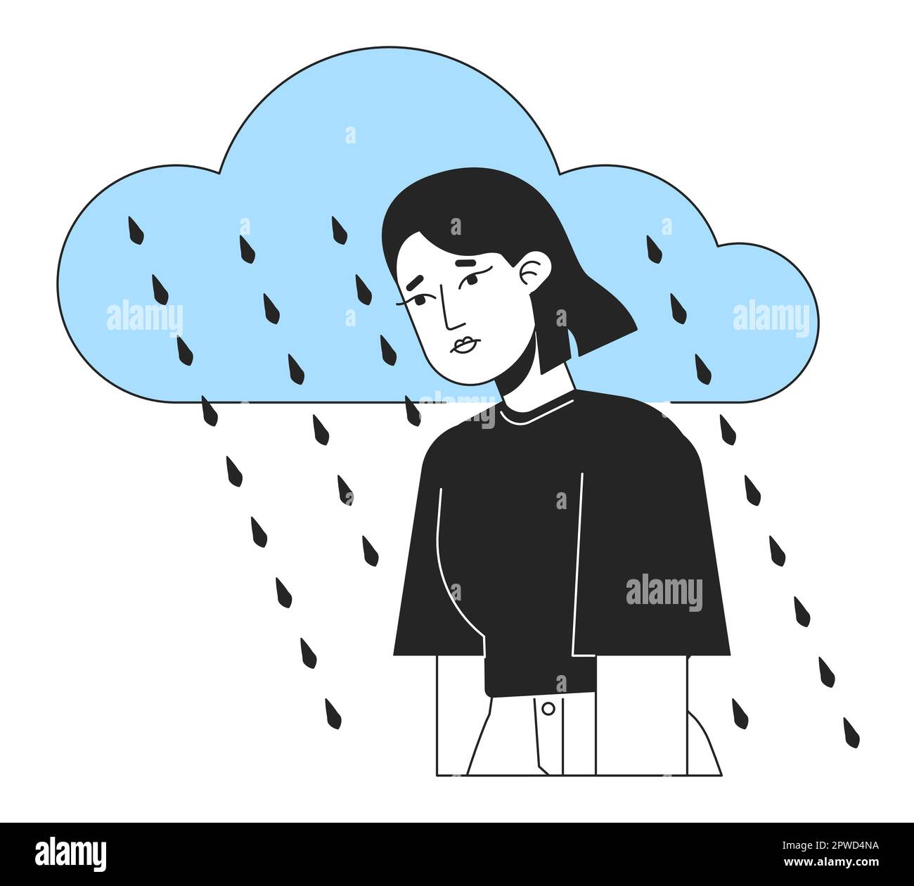 Chronic depression flat line concept vector spot illustration Stock ...