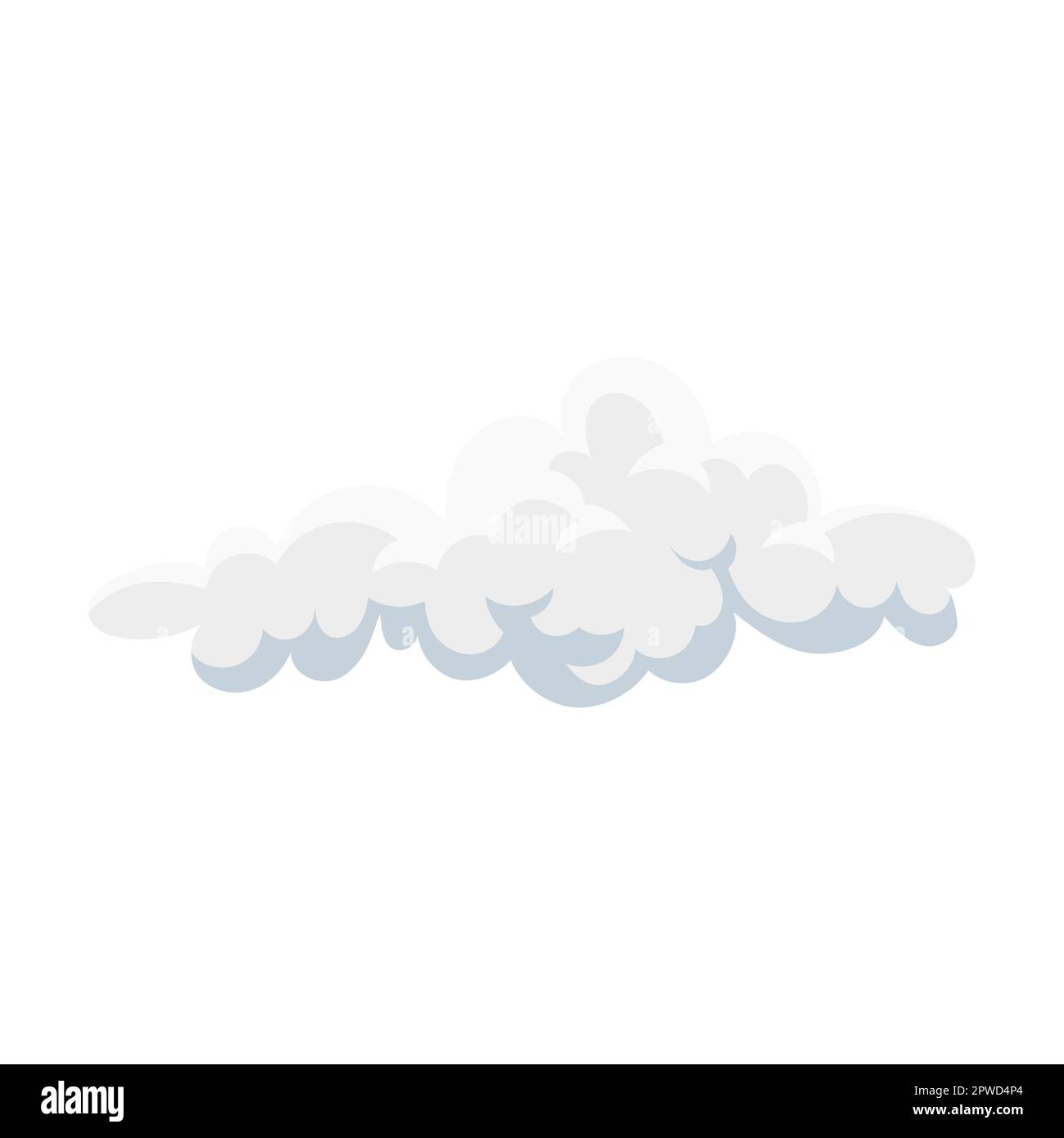 big rain White fluffy cloud in sky flat vector illustration of ...