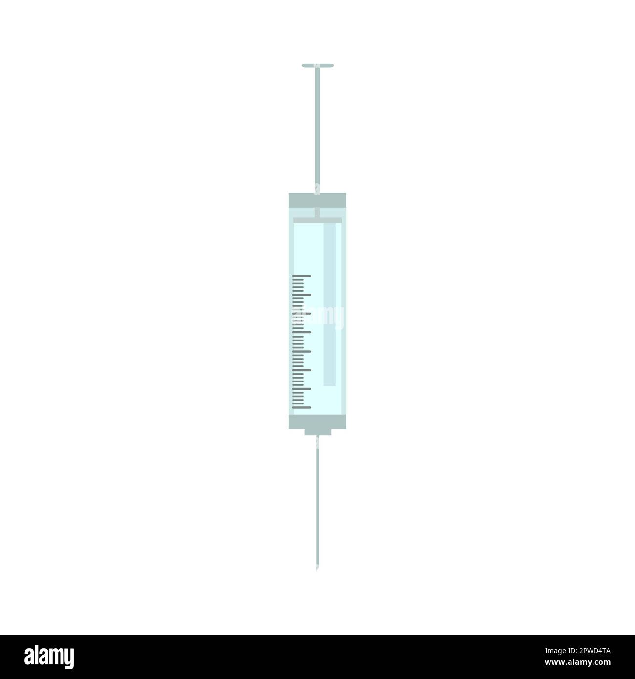 Medical disposable syringe with needle cartoon illustration Stock ...