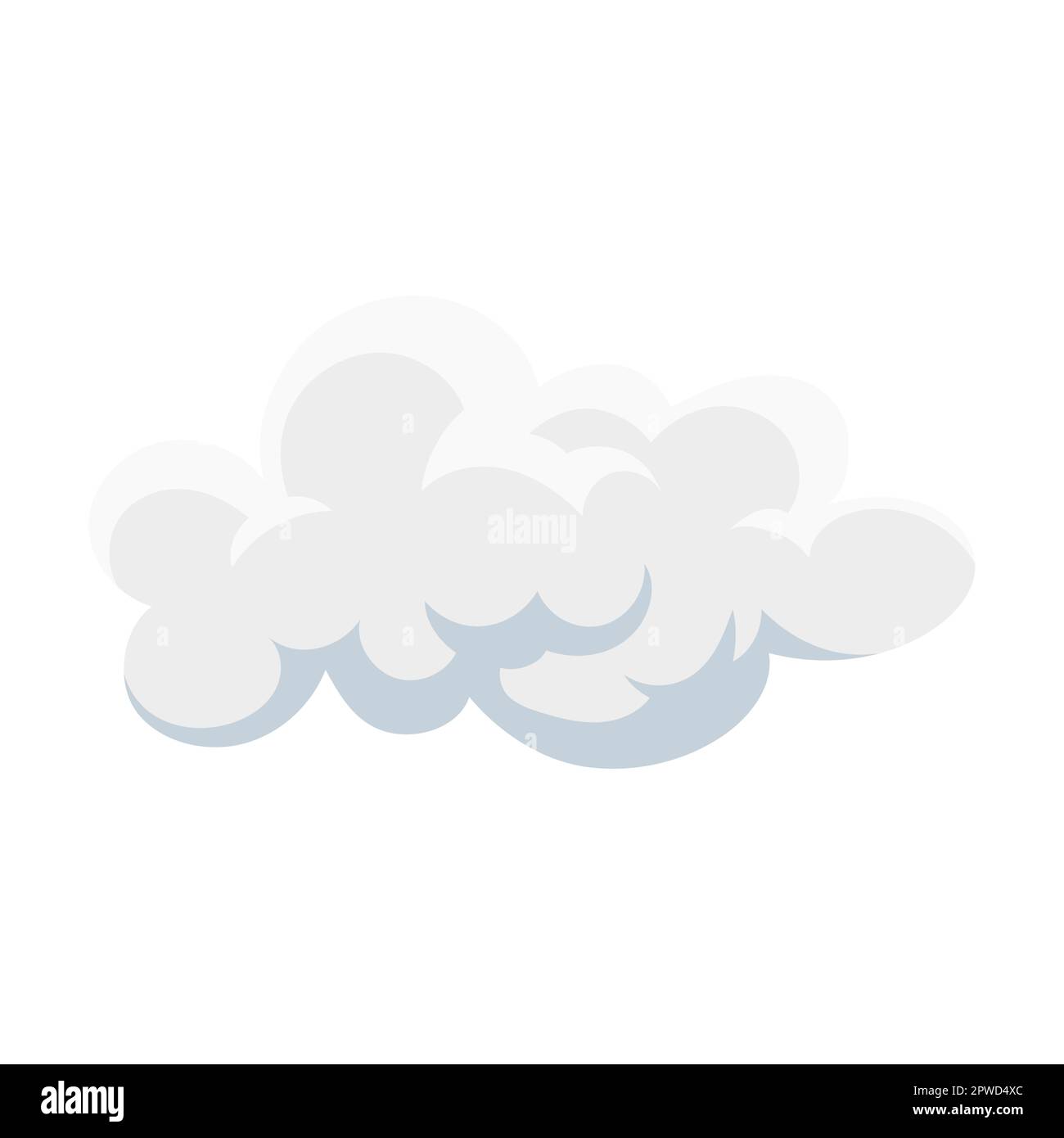 fluffy summer White fluffy cloud in sky flat vector illustration of ...