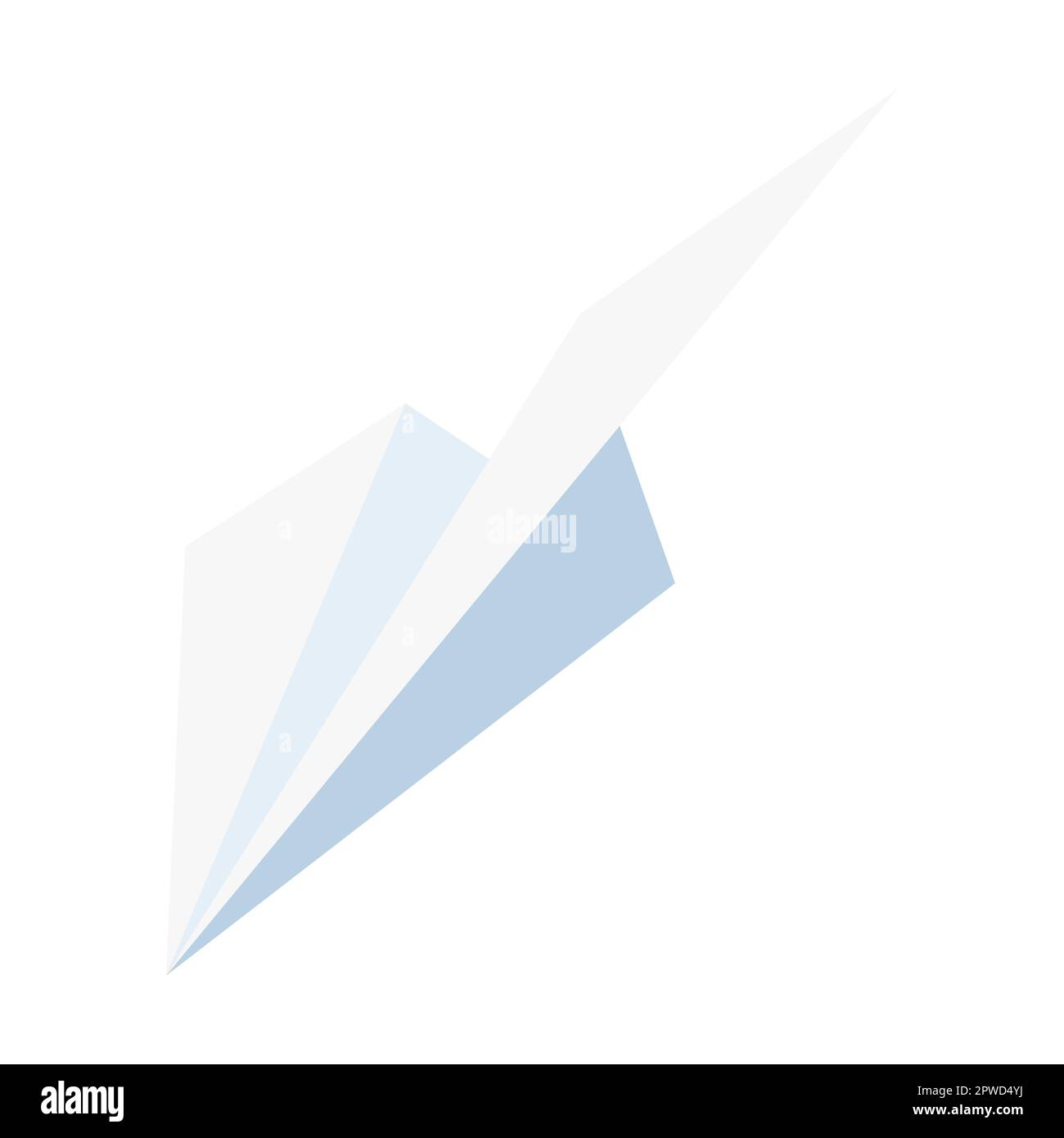 Flying paper airplane flies down falls. White aircrafts flying. cartoon ...