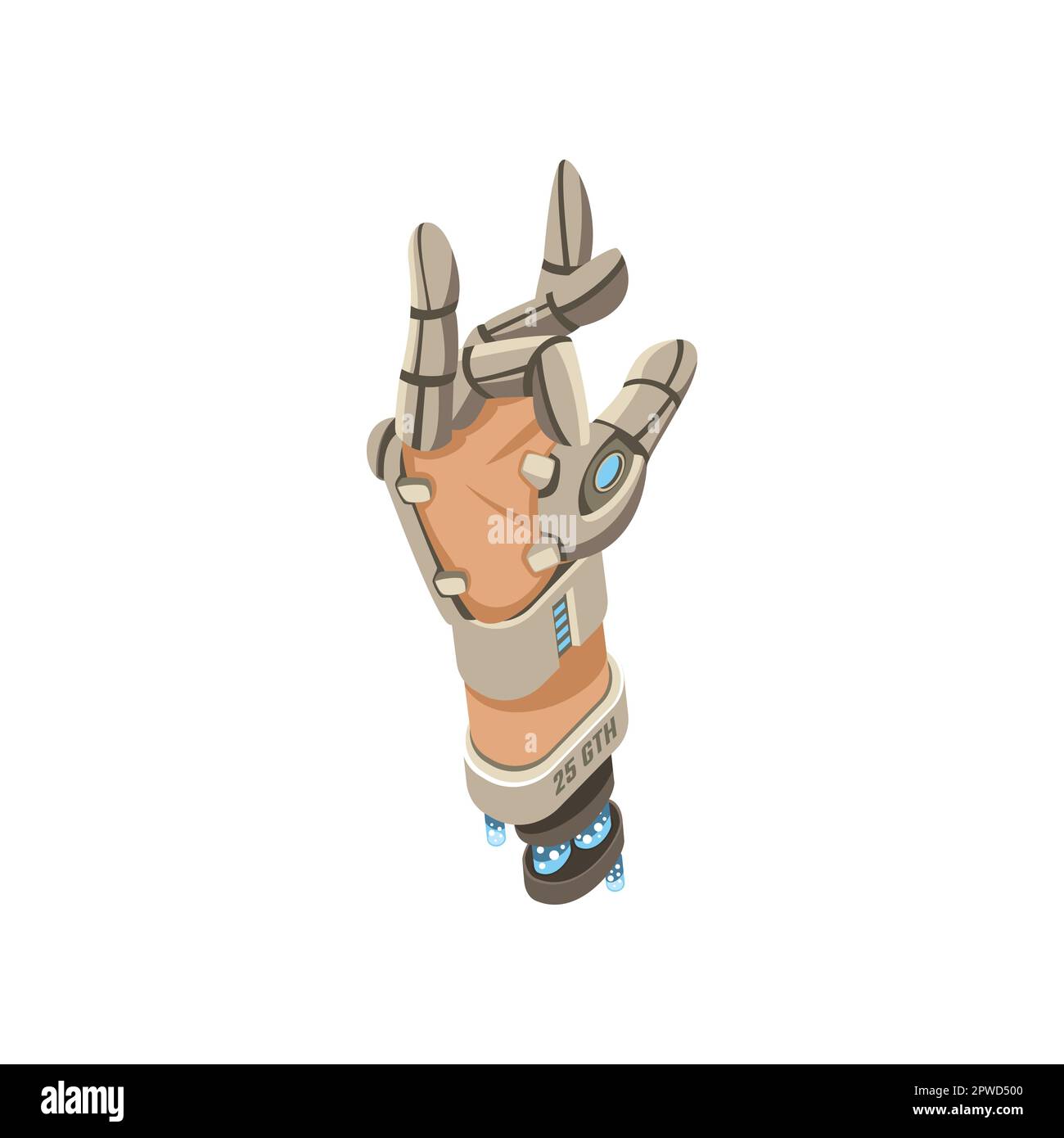 Robot hand showing gesture cartoon illustration Stock Vector Image ...