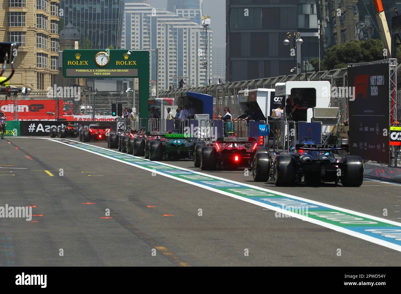 Baku, Azerbaijan. 28th Apr, 2023. BAKU, AZERBAIJAN, 28. April 2023; pit ...