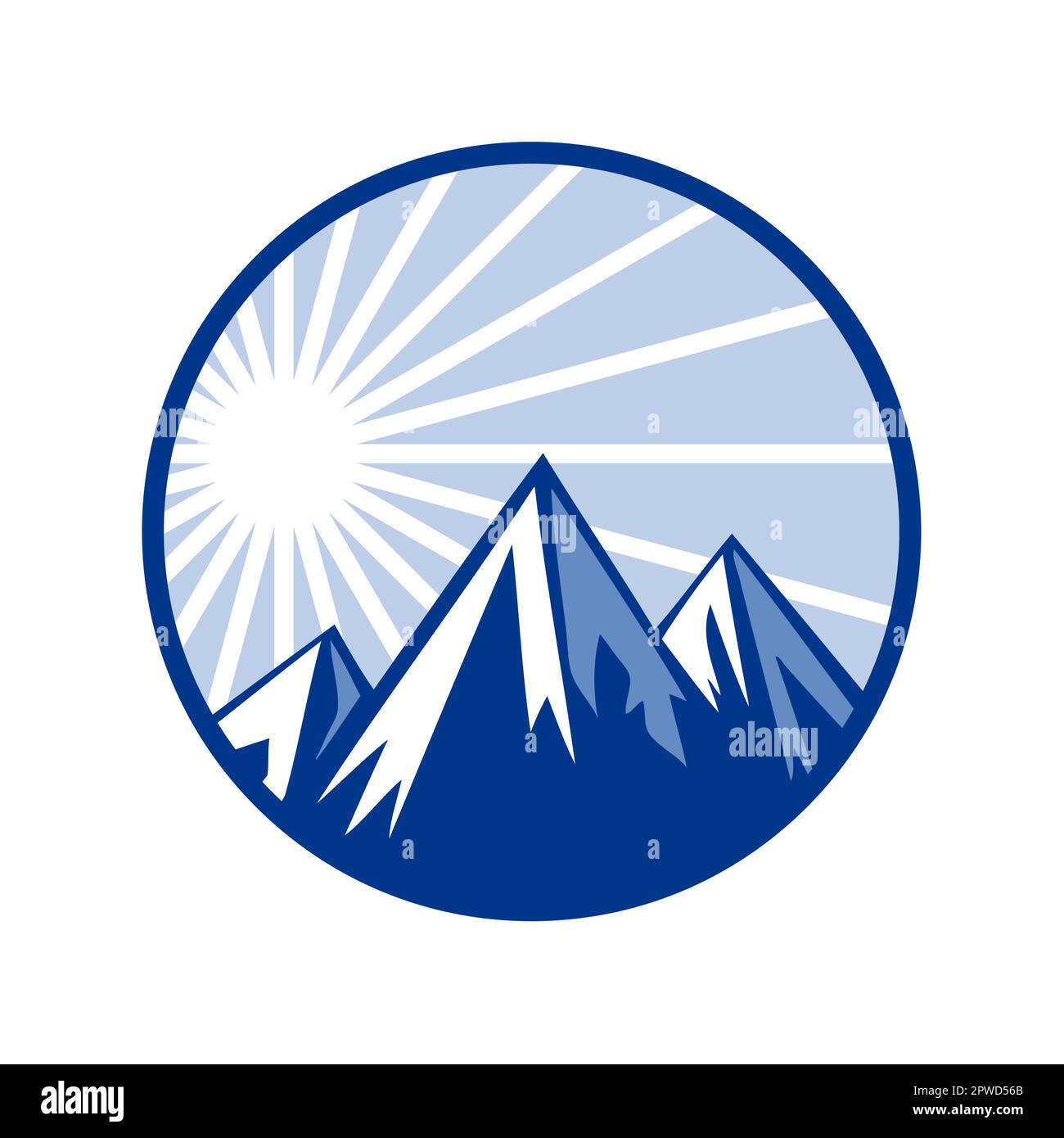 Sunrise Behind Mountain Peaks Logo Sunrise Behind Mountains