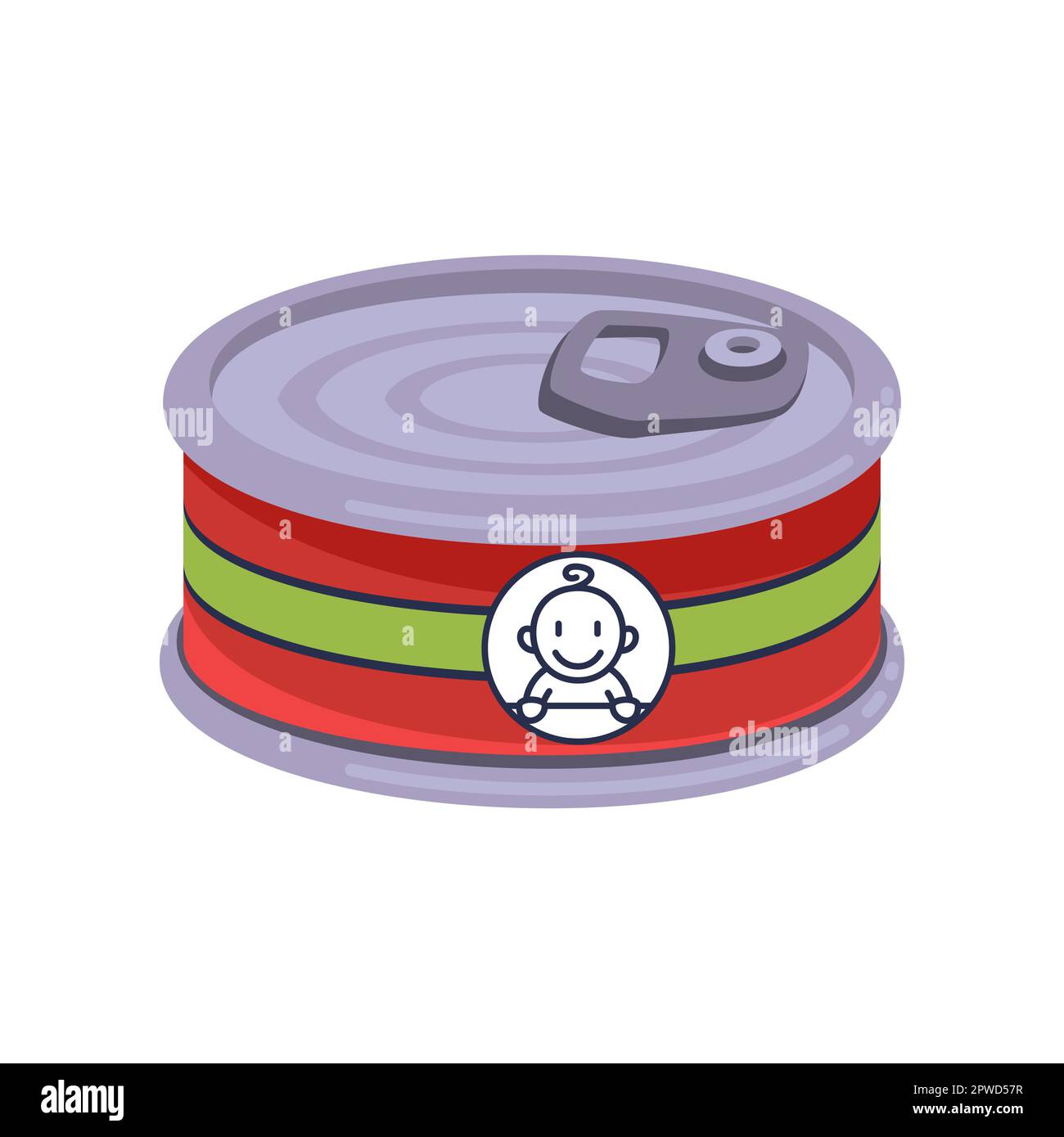 Colorful tin can puree for children cartoon illustration Stock Vector ...