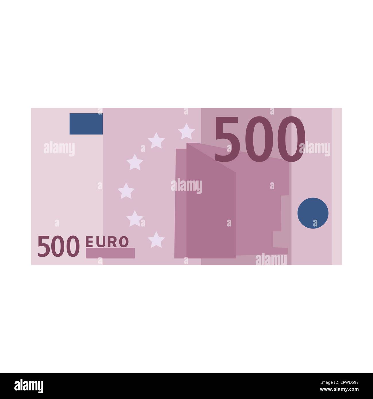 Simple icon of 500 euro banknote for wallet isolated on white ...