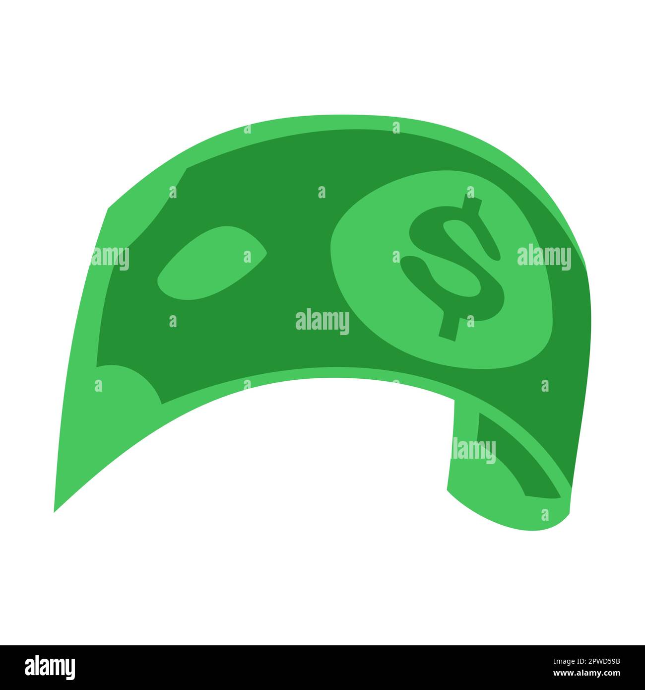 flying green paper American cash dollar on white background. USD ...