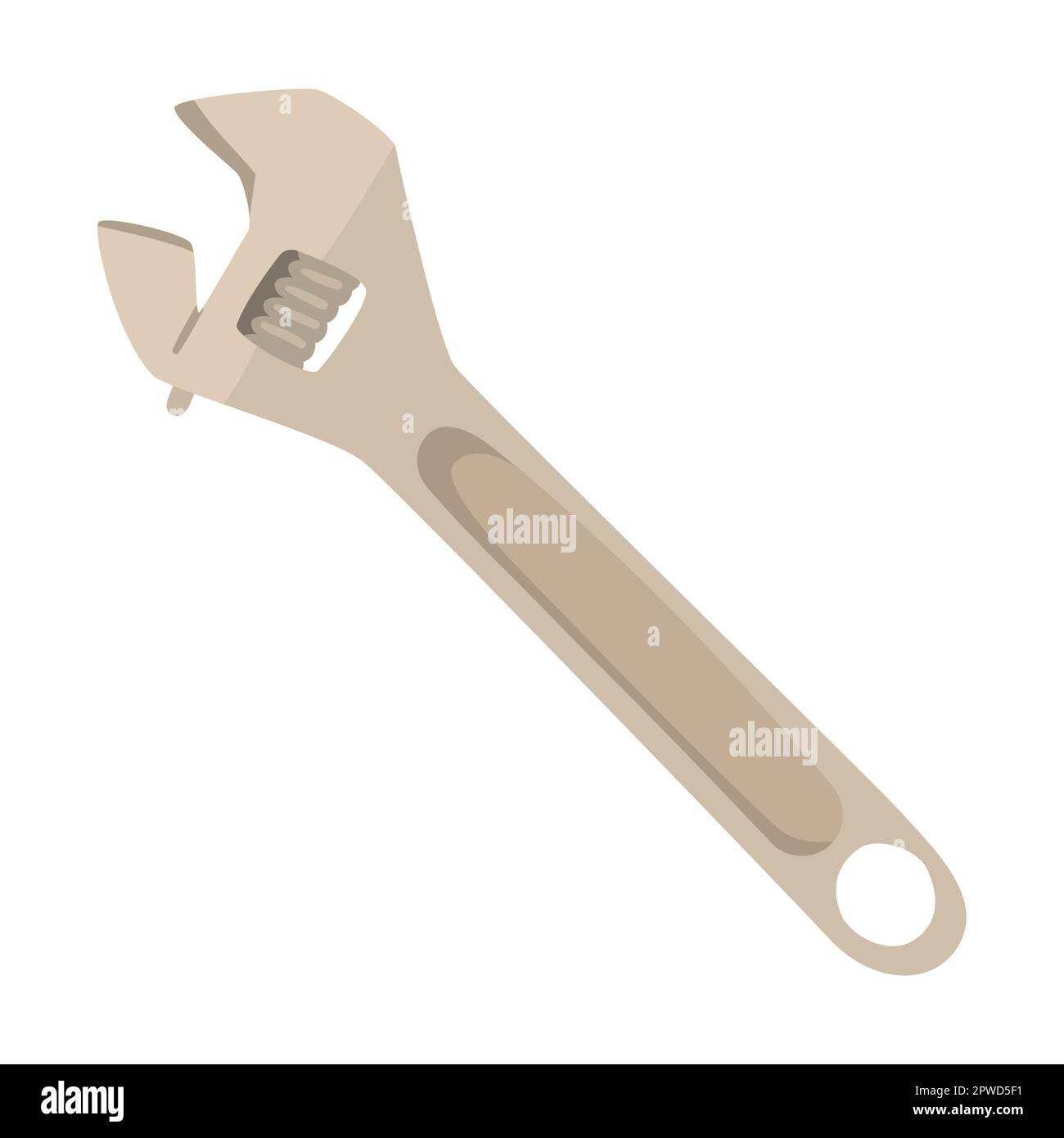 adjustable wrench, Construction instrument, cartoon illustration ...