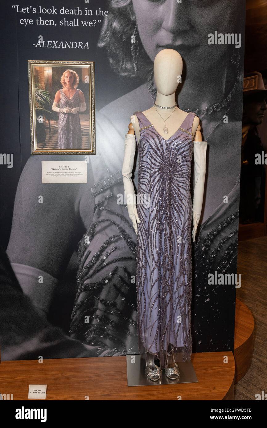 Costume for character Alexandra on display at 1923 TV series exhibition ...