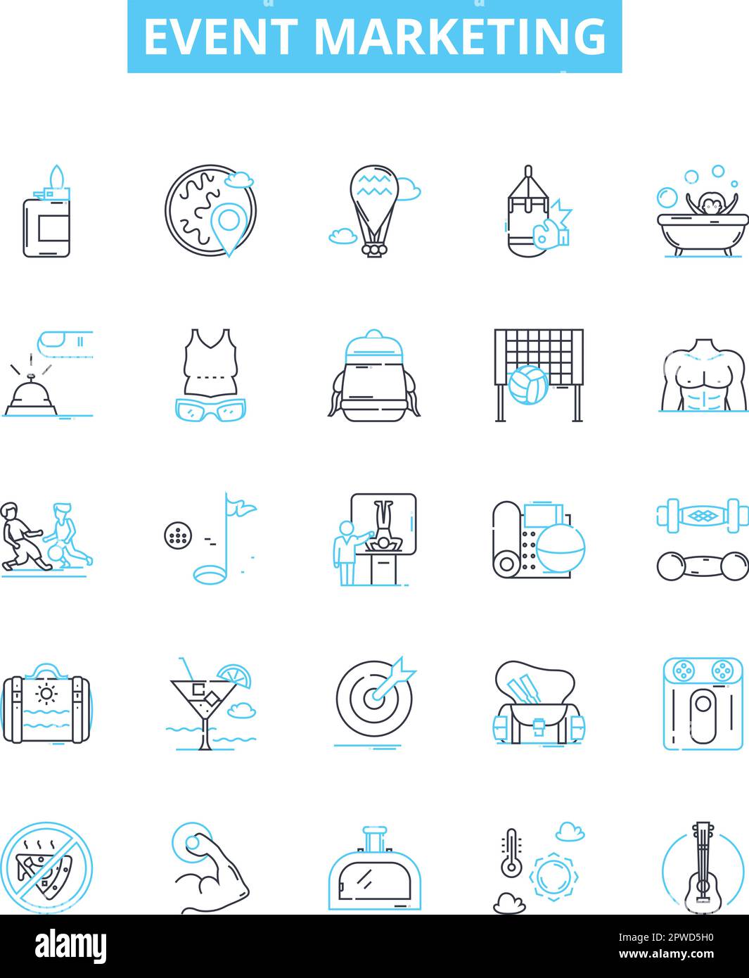 Event marketing vector line icons set. Event, Marketing, Planning ...