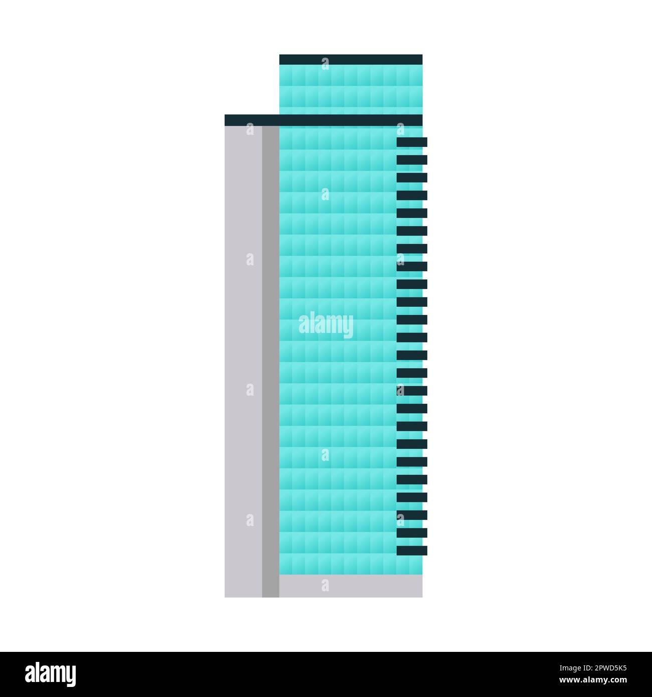 Modern facade of skyscraper building. Vector illustration of house and ...