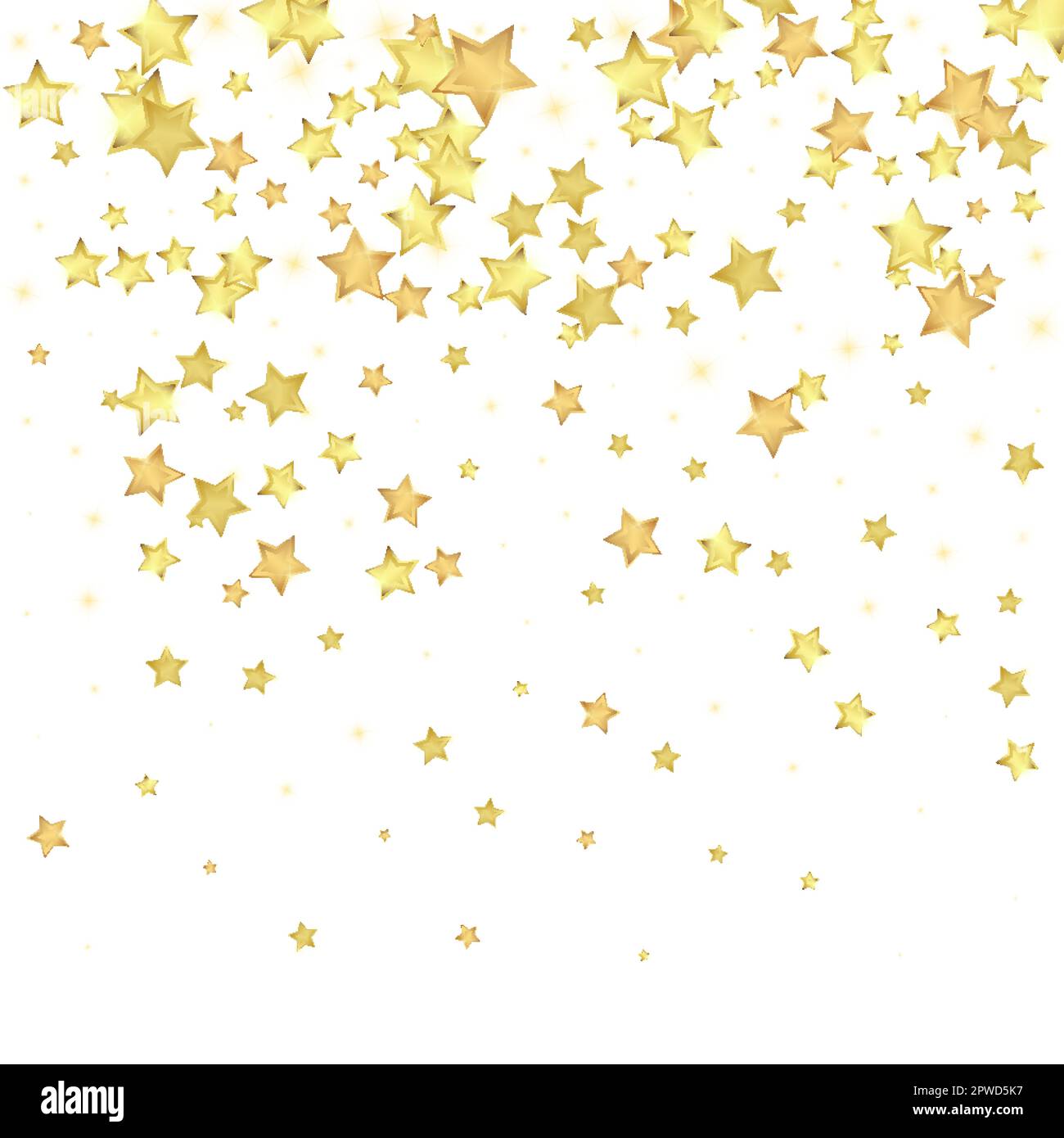 Magic stars vector overlay. Gold stars scattered around randomly ...