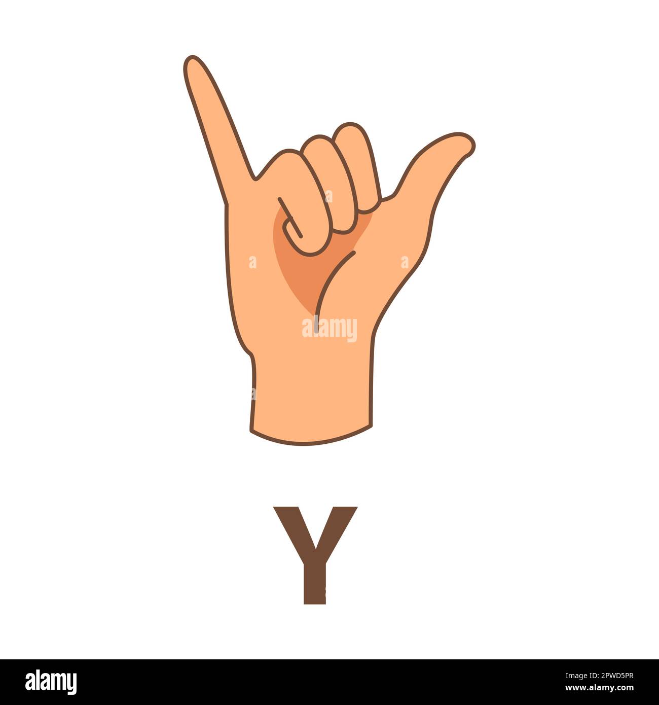 Hand showing letter Y, sign language alphabet vector illustration ...