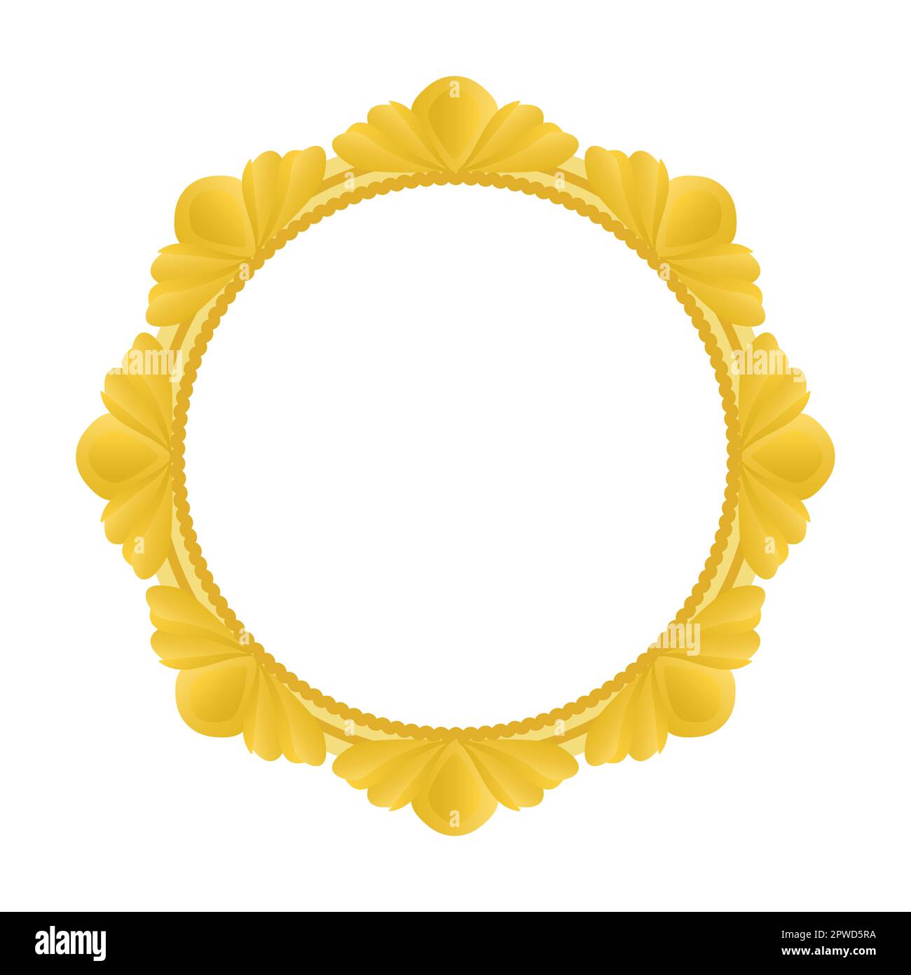 hexagon rounded Gold old royal border with floral ornament for pictures ...