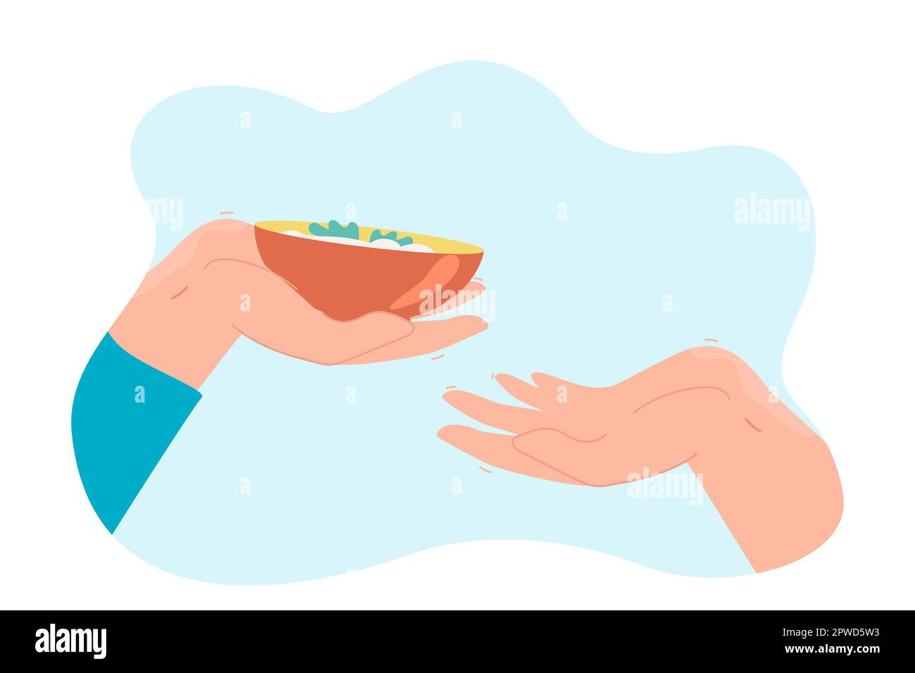 Hand passing plate Cut Out Stock Images & Pictures - Alamy