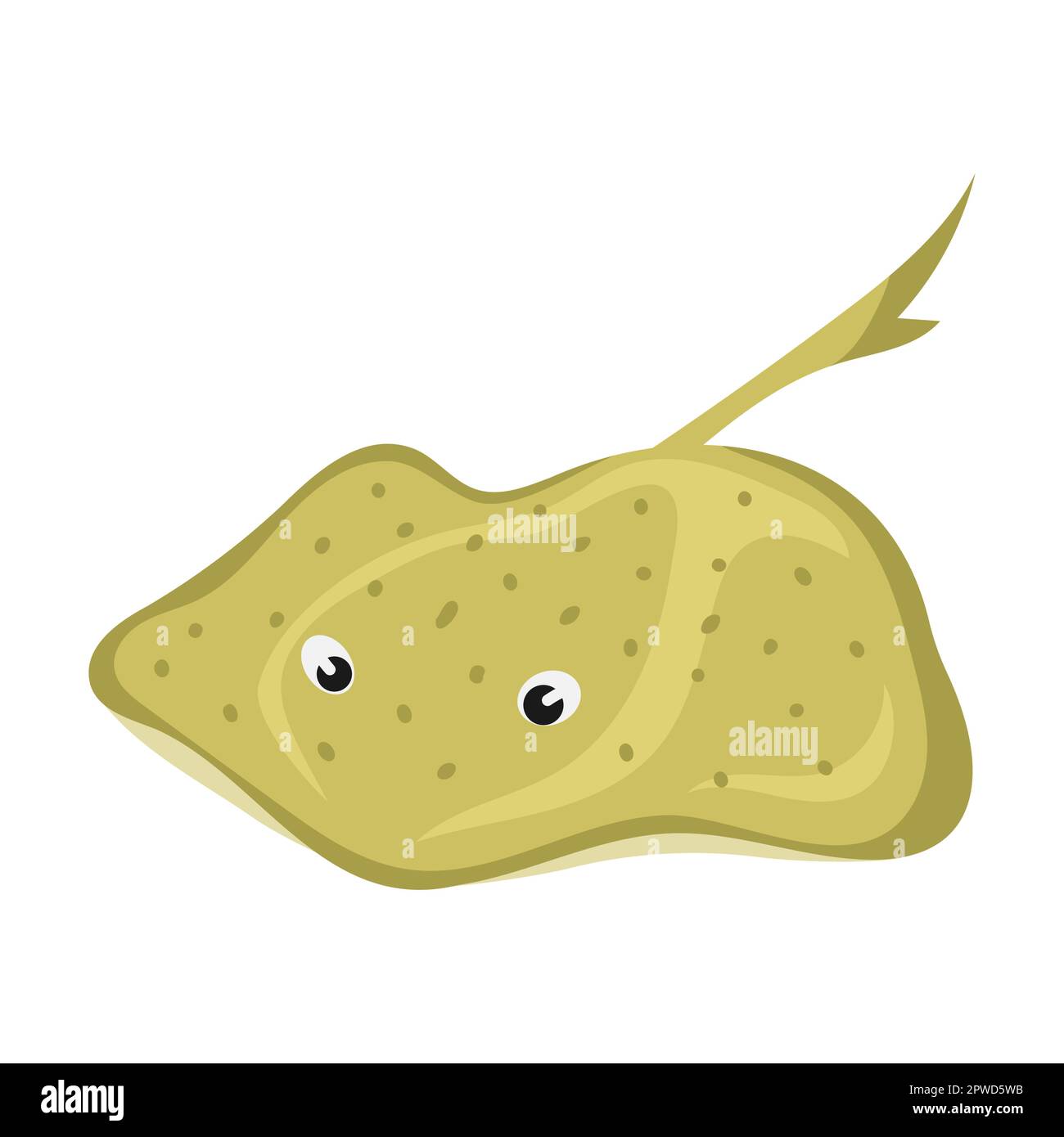 Cute stingray cartoon character vector illustration. Comic sea ...