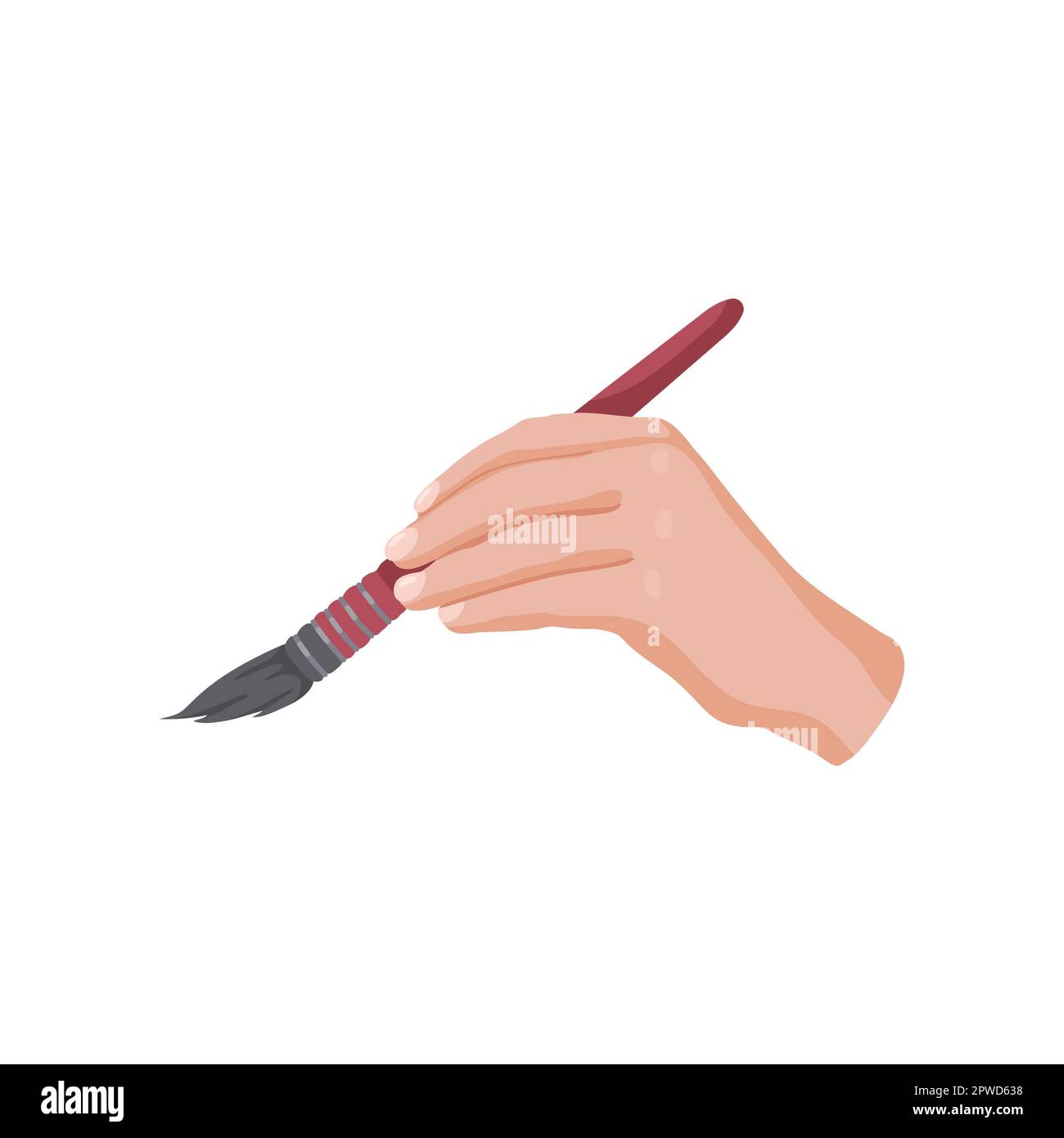 Hand drawing with paintbrush vector illustration Stock Vector Image ...