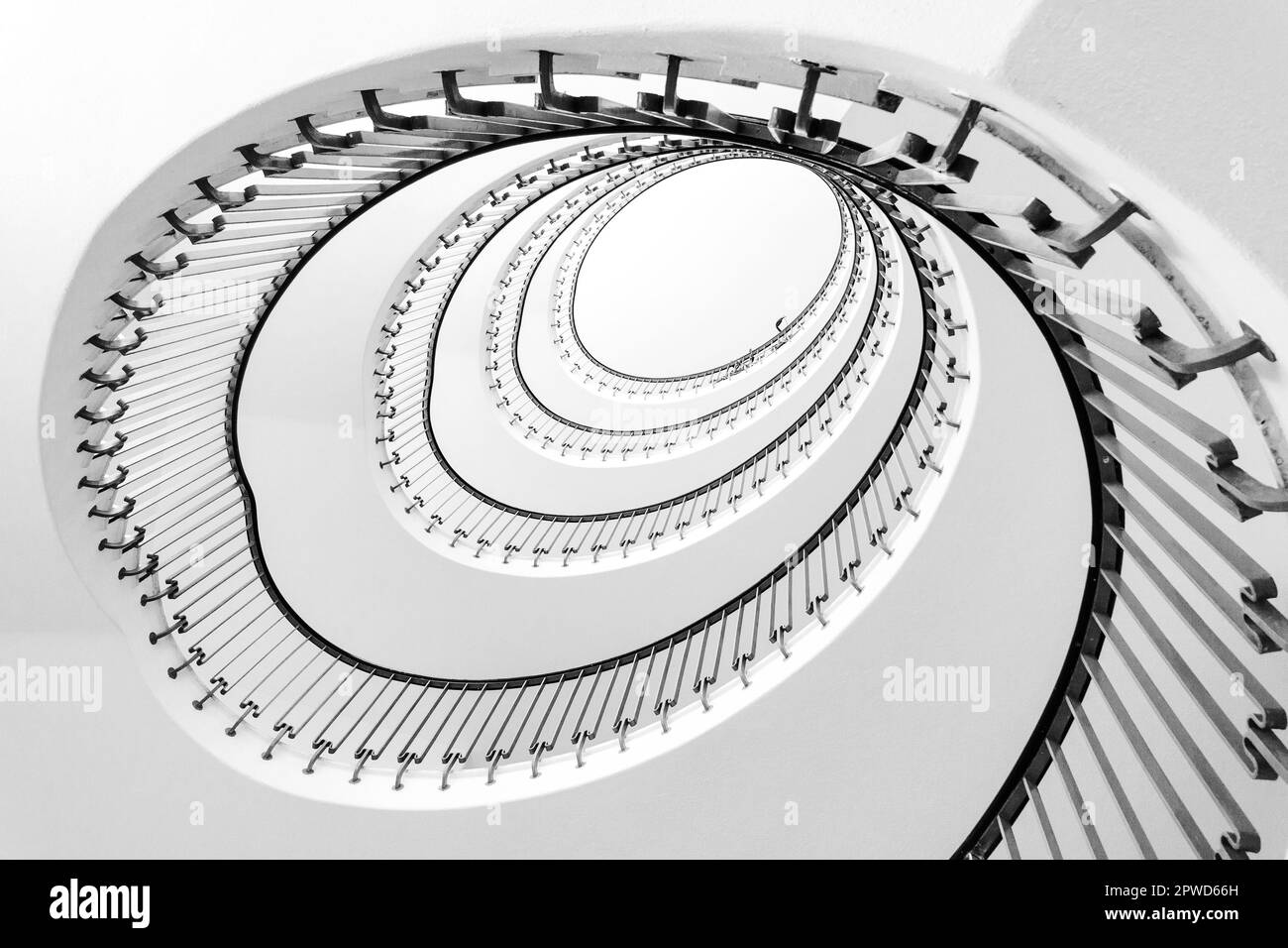 Sprial staircase in an old house forming a beautiful shell pattern ...