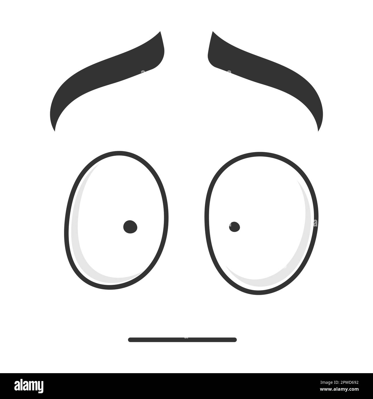 Expression of amazed and shocked cartoon face vector illustration. Cute ...