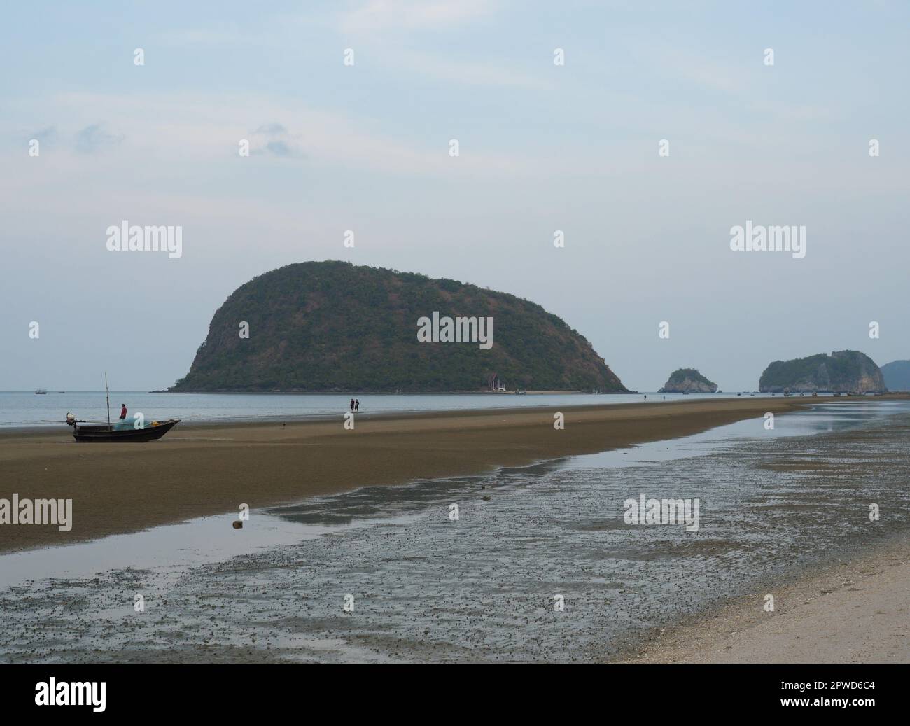 Koh Nom Sao Island at Khao Sam Roi Yot National Park, Fishing boat ...