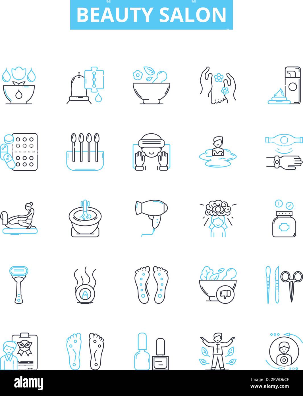 Beauty salon vector line icons set. Hair, nails, spa, styling, makeup ...