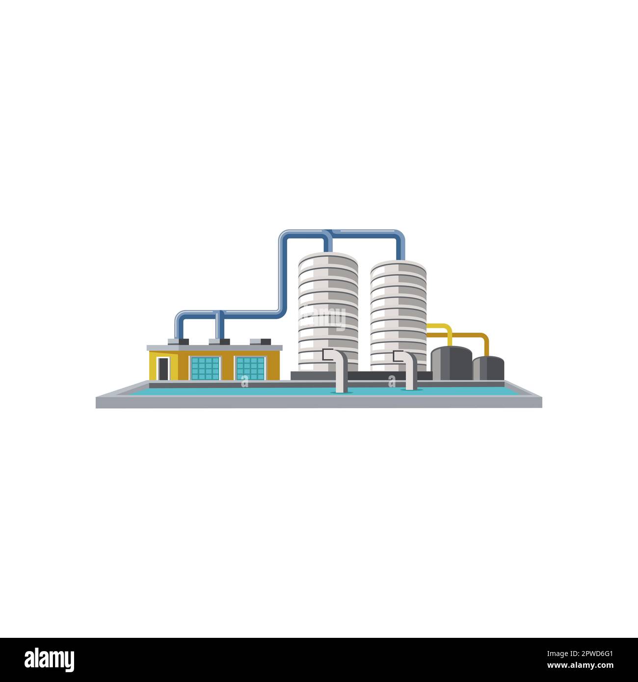 Water purification plant cartoon illustration Stock Vector Image & Art ...