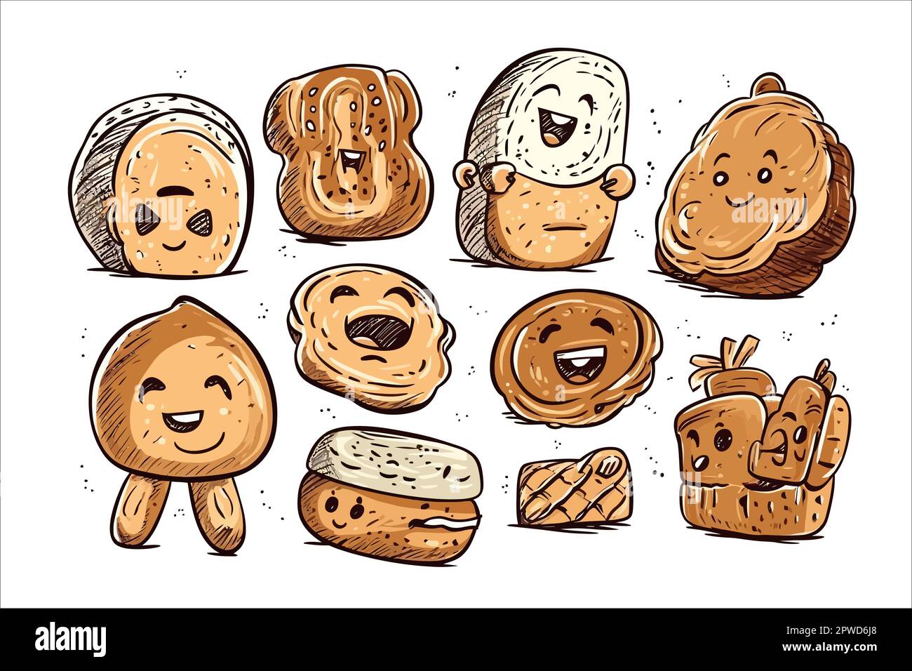 Bread characters Stock Vector Images - Alamy