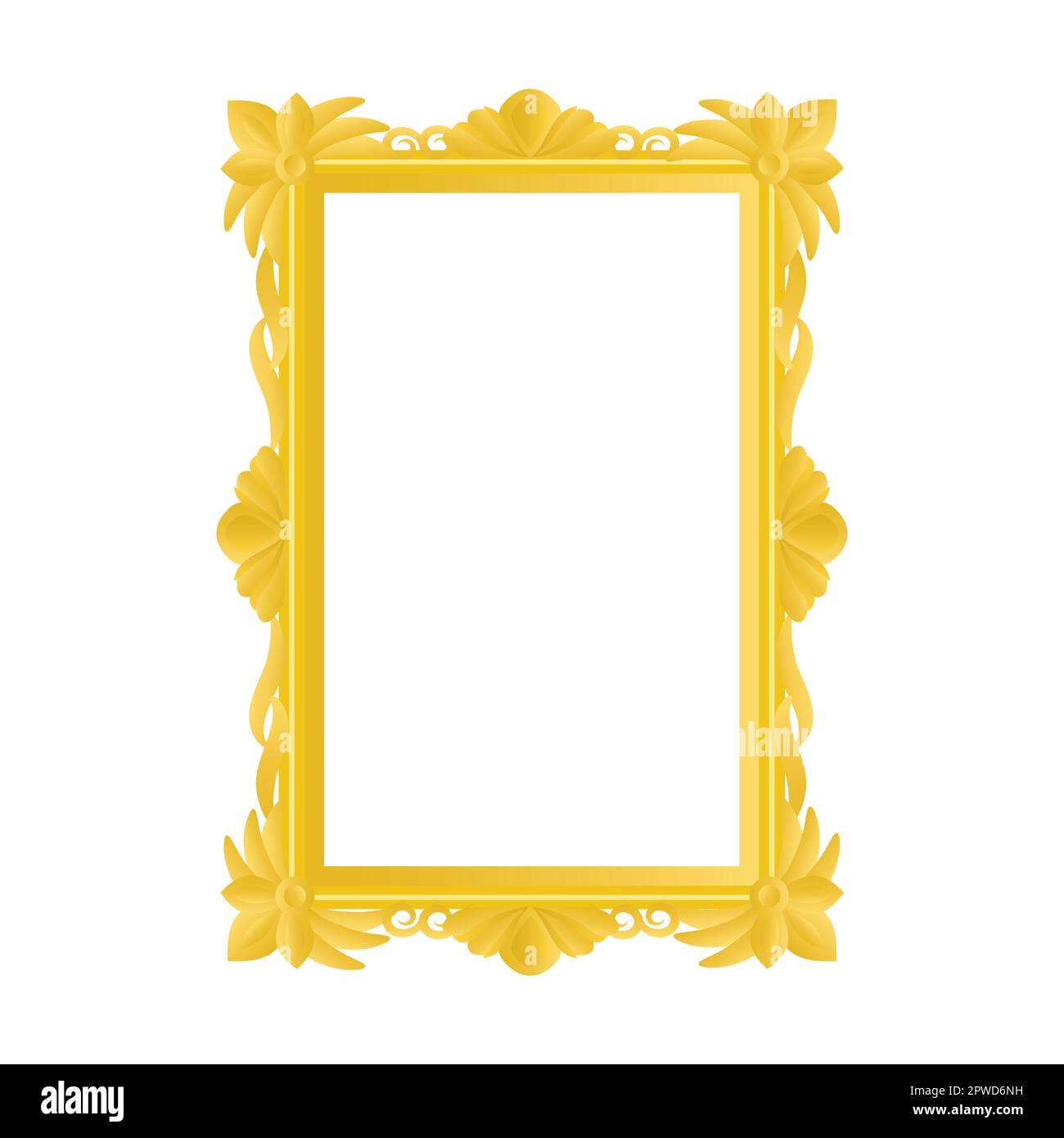 wooden rectangular wide Gold old royal border for art gallery with ...